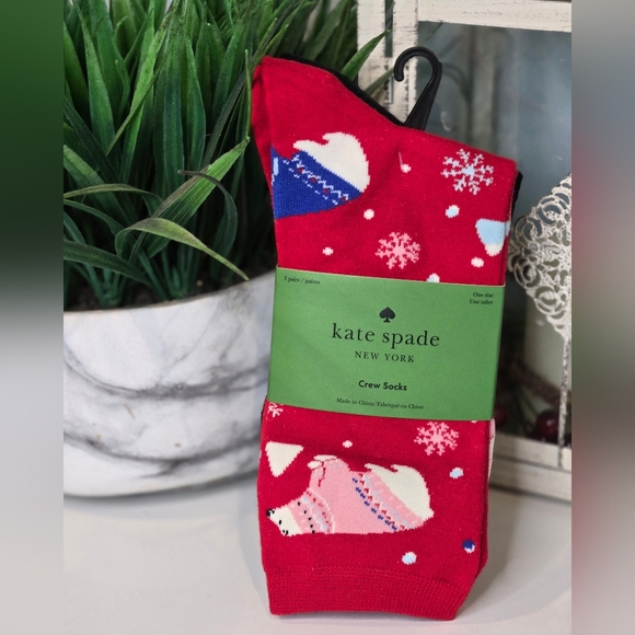kate spade | Accessories | Kate Spade Crew Socks Pk Of 3 | Poshmark